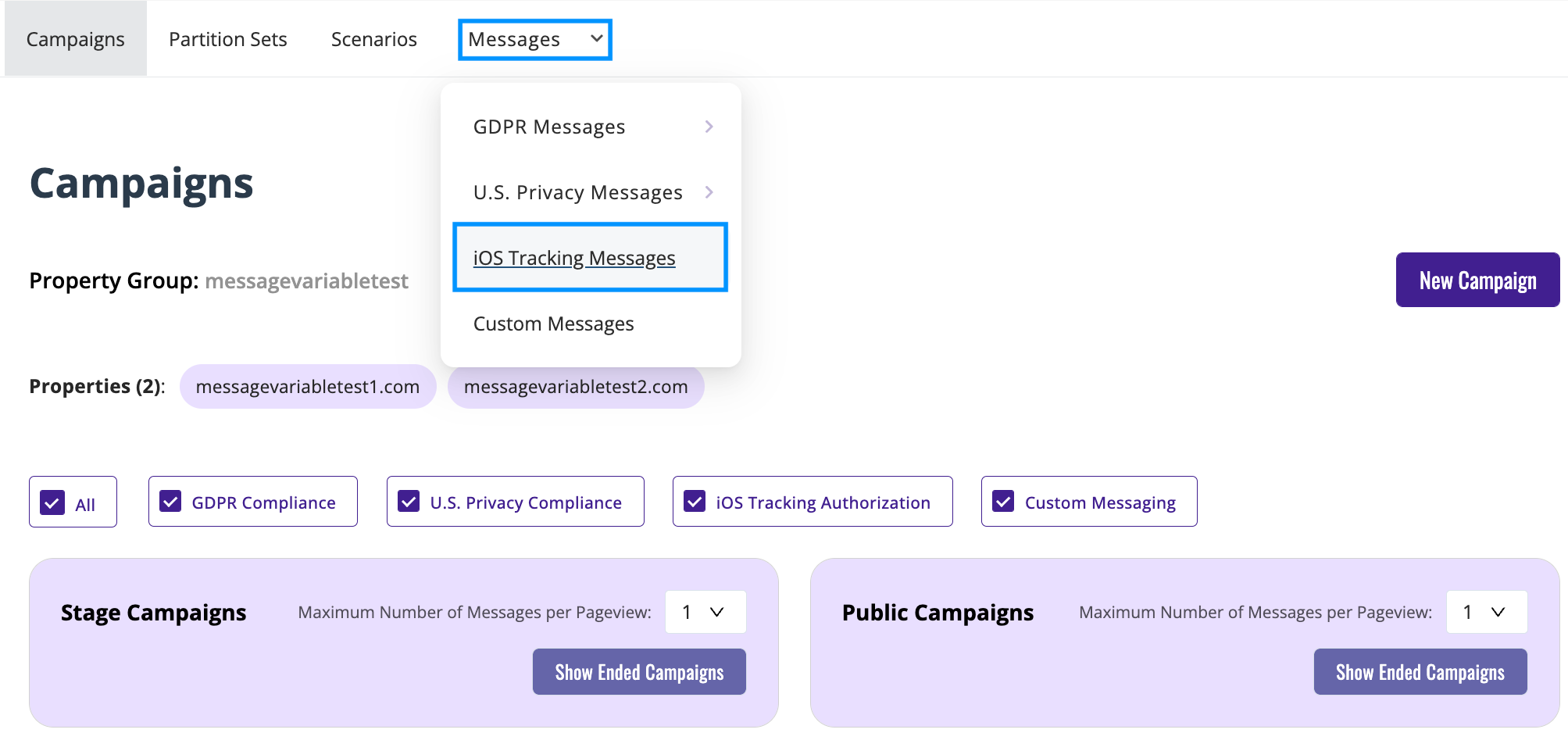 iOS tracking message variables – Sourcepoint