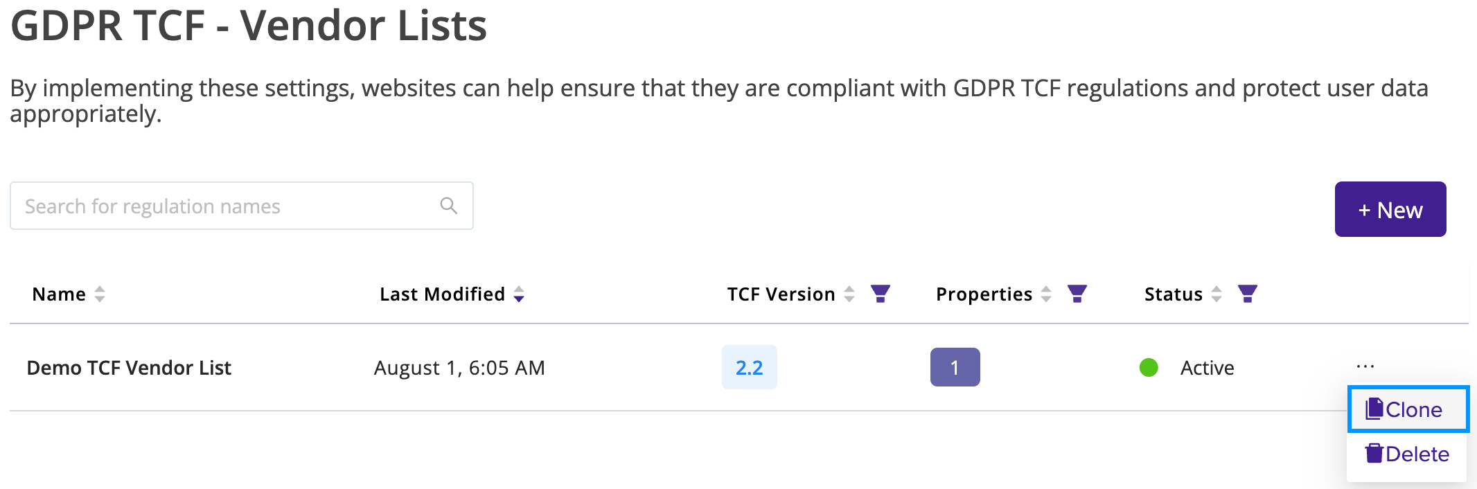 Vendor list management (GDPR TCF and GDPR Standard) – Sourcepoint