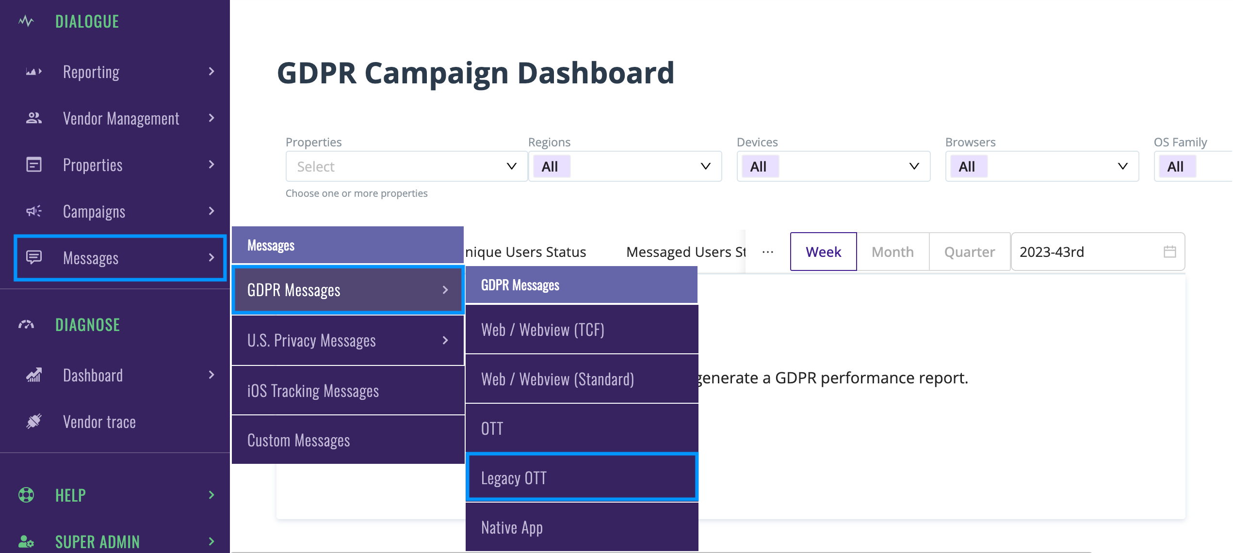 Legacy OTT message – Sourcepoint