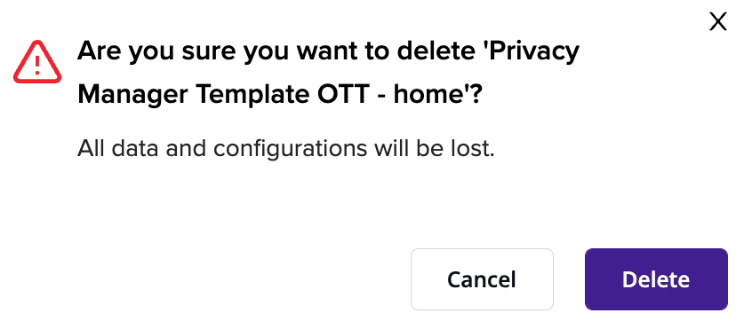 Legacy OTT message – Sourcepoint