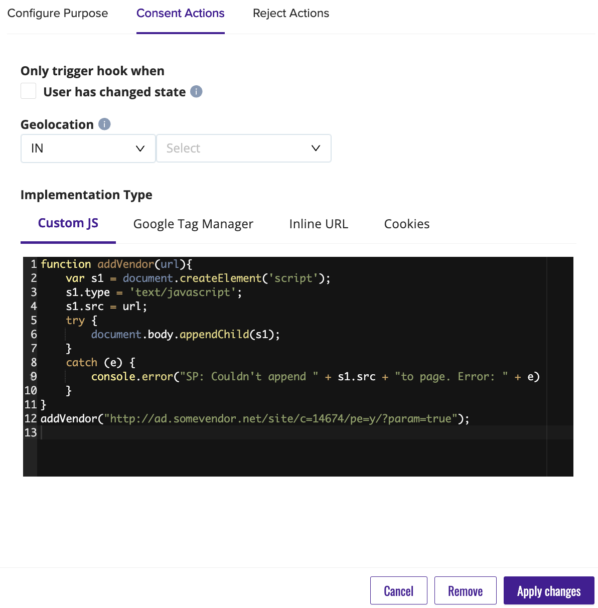 Consent actions (US Privacy Legacy) – Sourcepoint