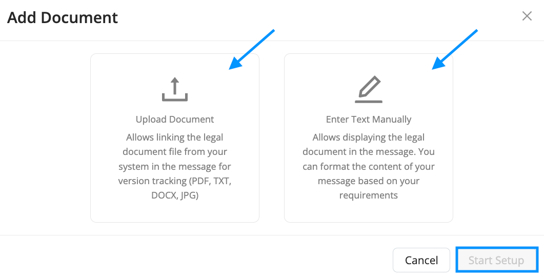 Add new legal document – Sourcepoint