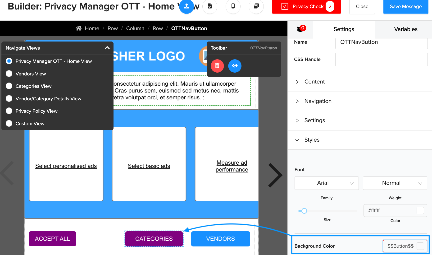 Legacy OTT message variables – Sourcepoint
