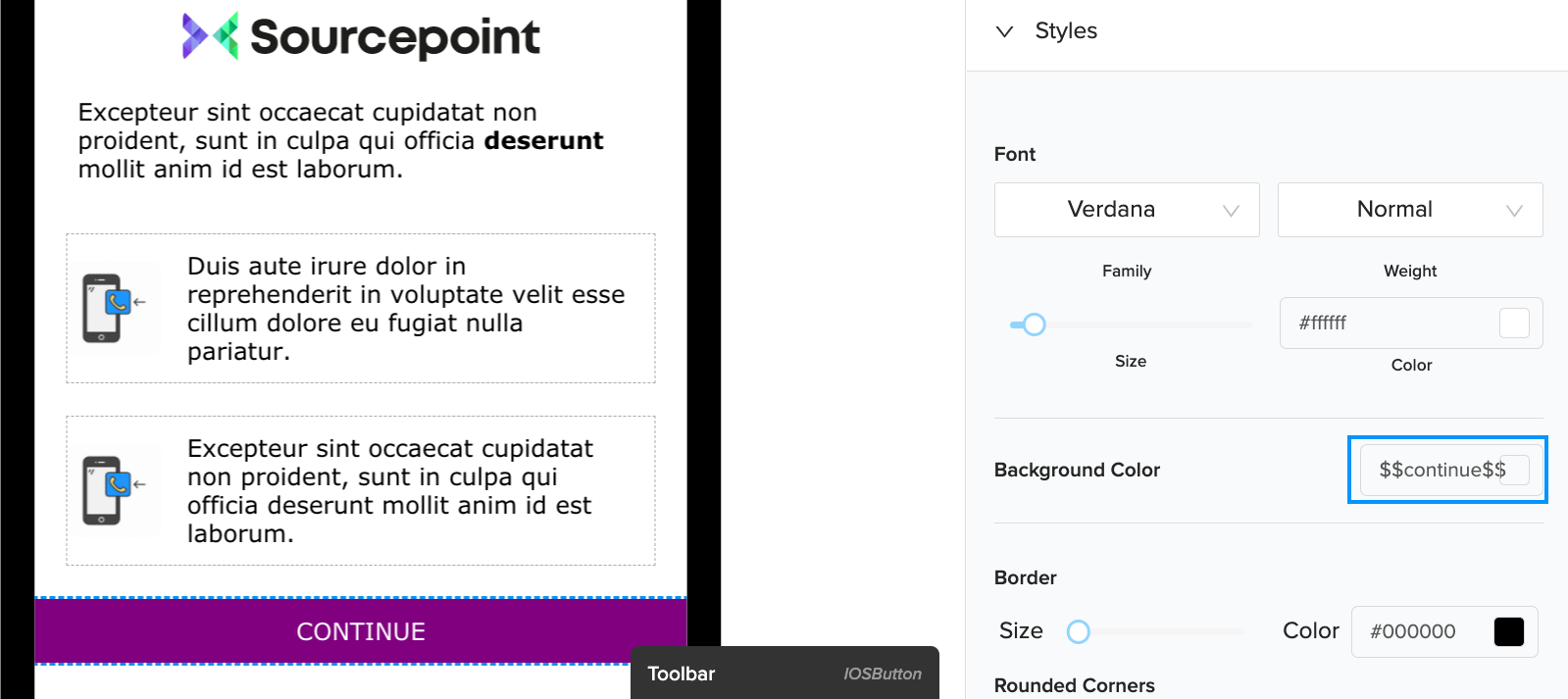 iOS tracking message variables – Sourcepoint