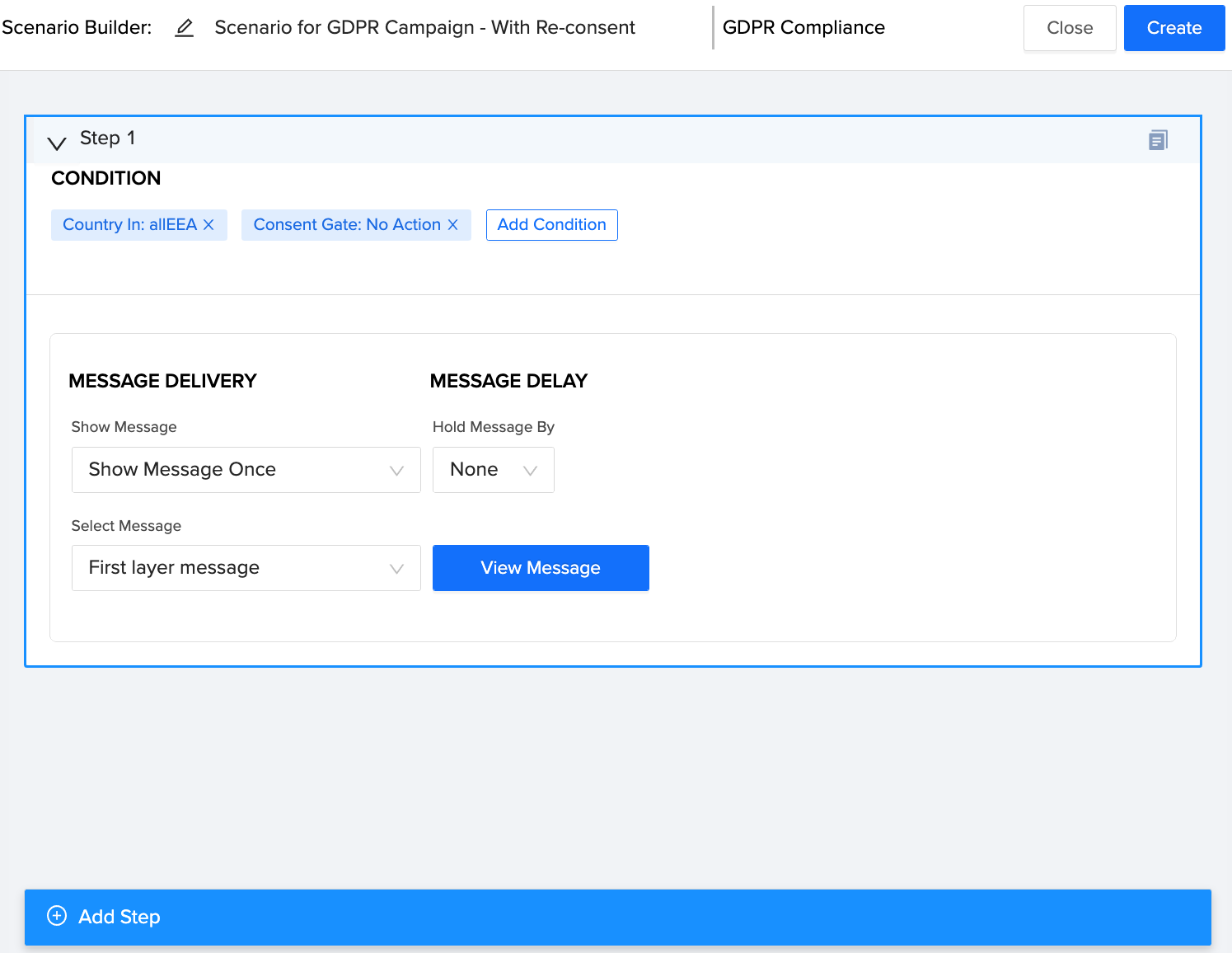 Create scenario – Sourcepoint