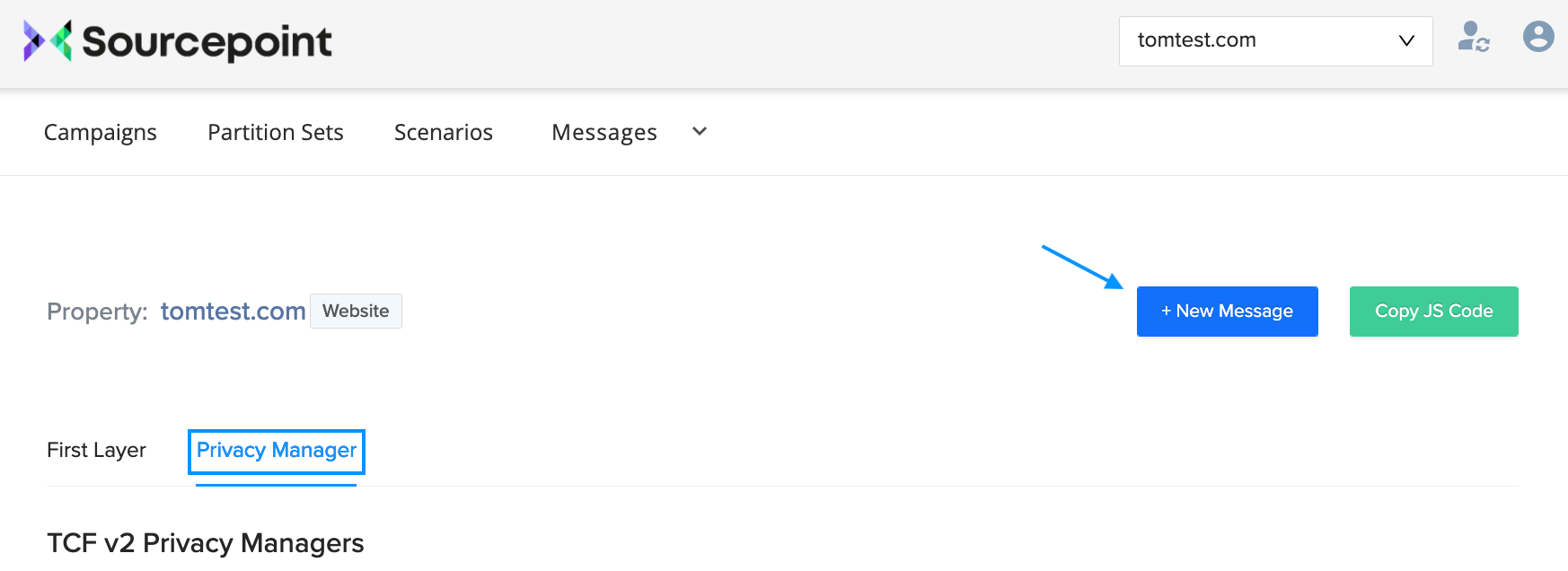 Create privacy manager – Sourcepoint